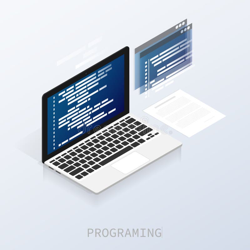 Programmer Coding Binary Computerprogrammer Skill Isometric Vector