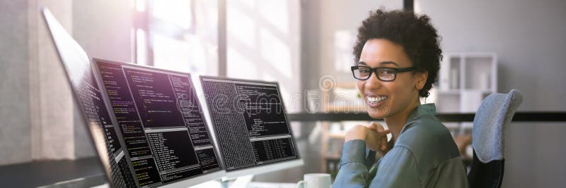 Programmer Coding Classes. Web Developer Coder Stock Photo - Image of ...