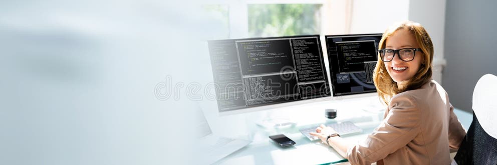 Programmer Coding Classes. Web Developer Coder Stock Photo - Image of ...