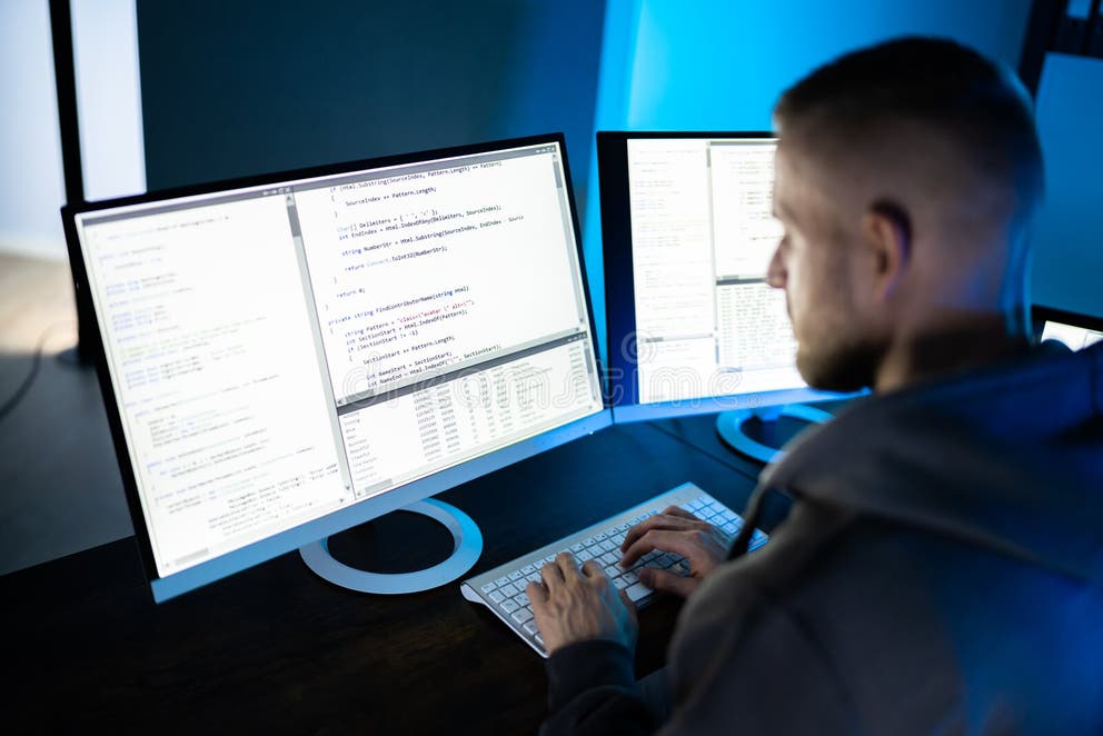 Programmer Coding Classes. Web Developer Coder Stock Photo - Image of work, software: 239989364