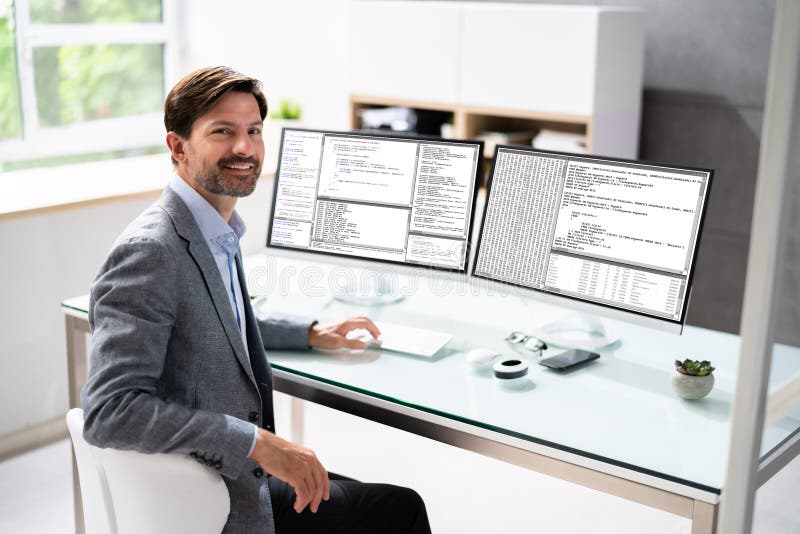 Programmer Coding Classes Web Developer Coder Stock Image Image Of Coding Computer 253077353