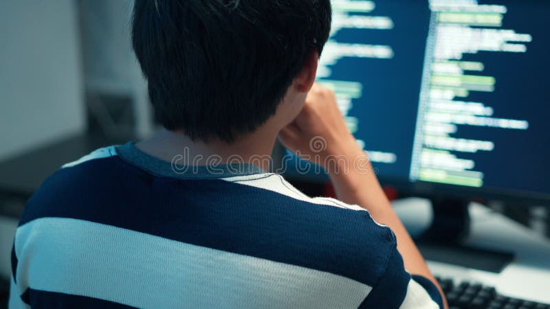 Programmer Coding Developer Focused on Software Engineering Systems ...