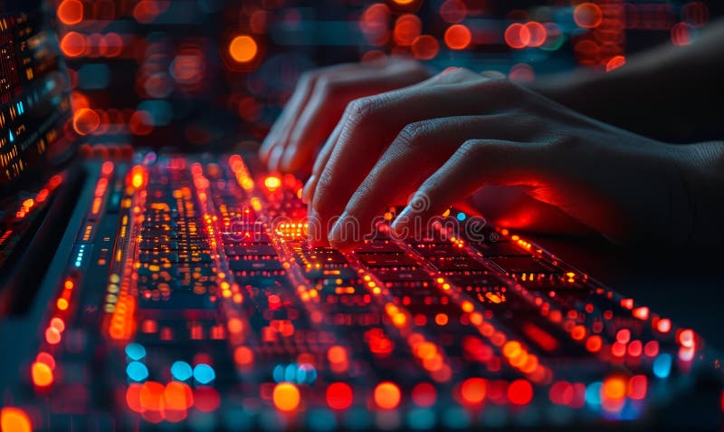 Programmer Coding Iot Software On Laptop With Circuit Board Virtual Javascript Screen Digital