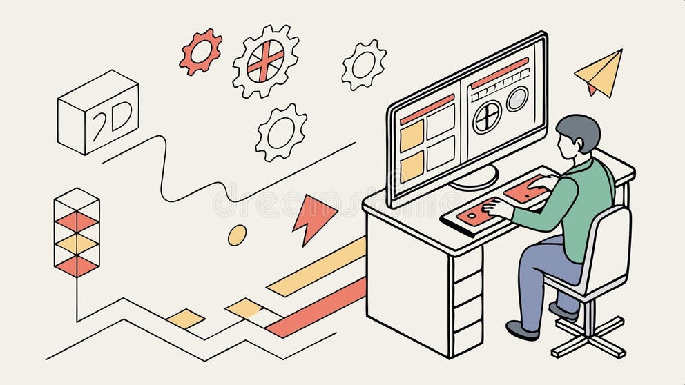 Programmer Coding on Laptop, Software Development Illustration Vector ...