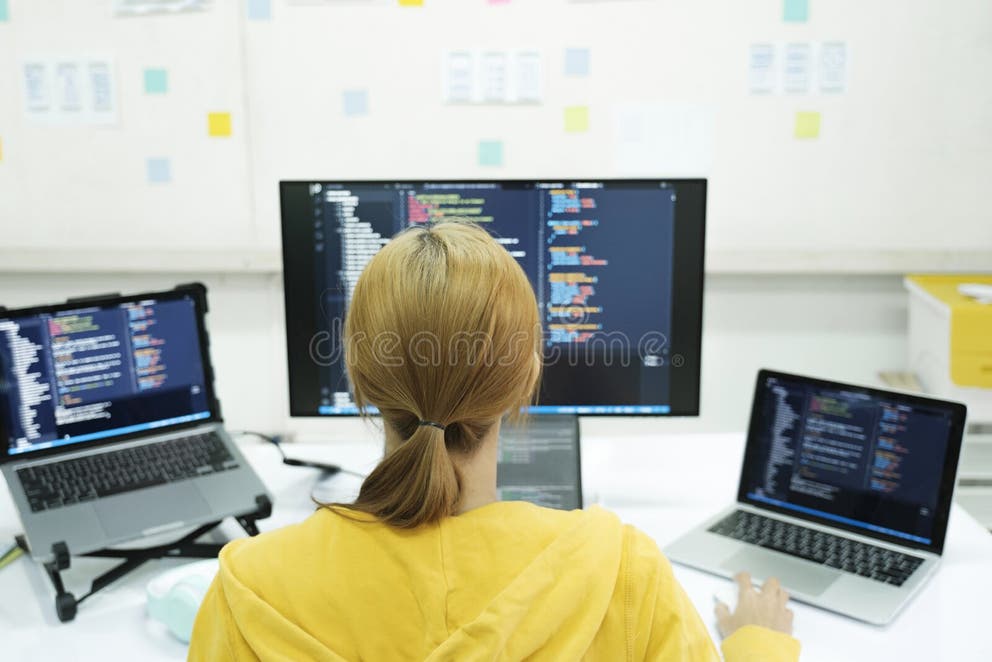 Programmer is Coding and Programming Software. Stock Photo - Image of program, hacking: 250520036