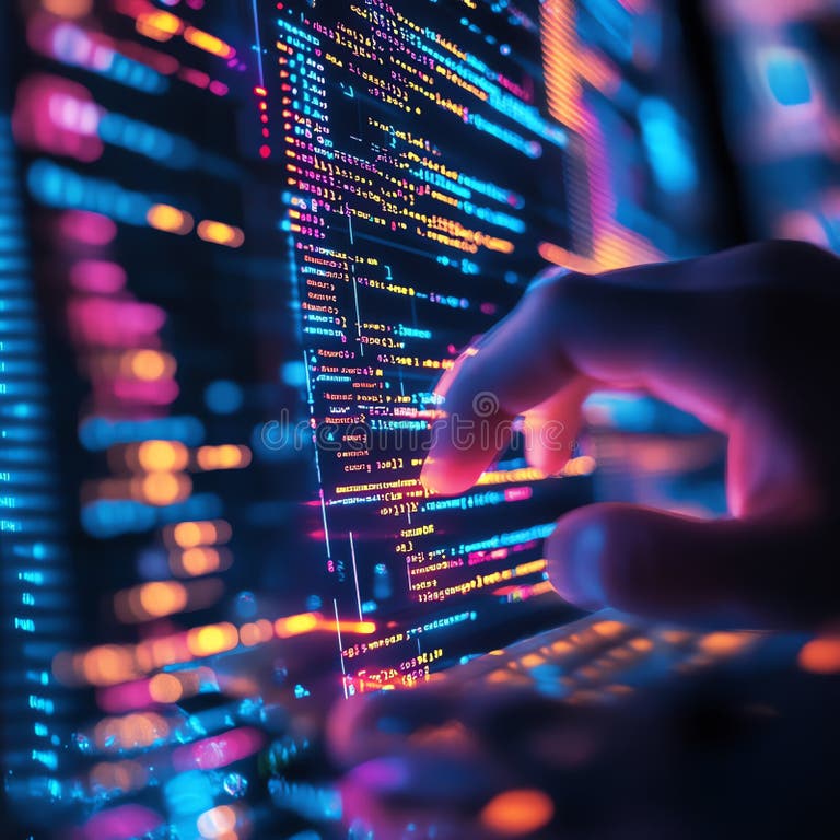 Programmer Coding Software Development Night Stock Illustration - Illustration of energetic ...