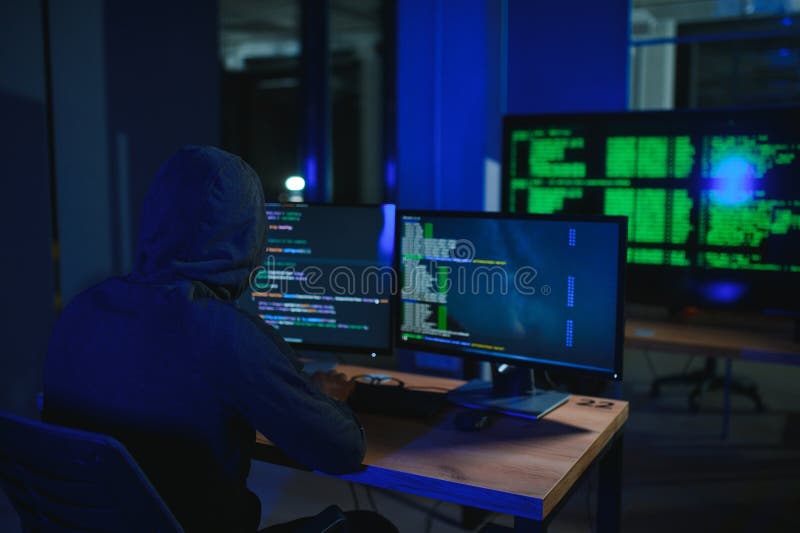 Programmer Or Computer Hacker Typing Code Stock Image Image Of Fraud Cyber 308948215