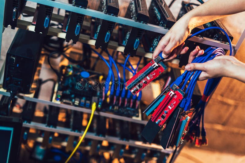 Programmer Configures Hardware for Mining Stock Photo - Image of ...