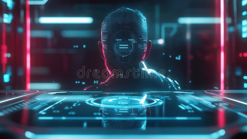 Programmer Controlling Futuristic Cyber Security System with Digital ...
