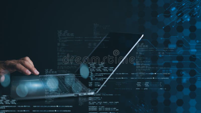 Programmer and Cyber Security Technology, Digital Technology, Software Development Concept ...