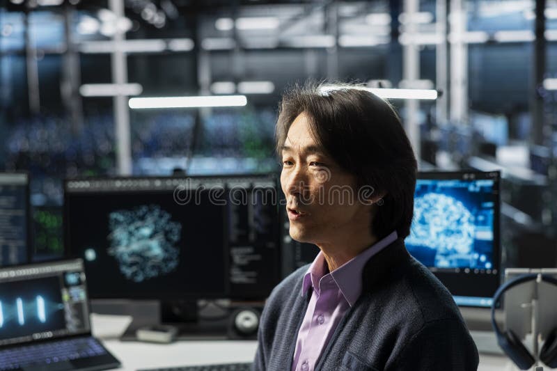 Programmer in Data Center Optimizing Infrastructure for AI Tasks Stock Image - Image of cyber ...