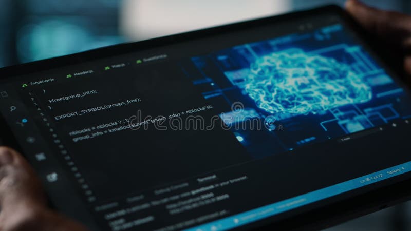 Programmer In Data Center Using Ai Tech On Tablet Close Up Stock Footage Video Of Audit