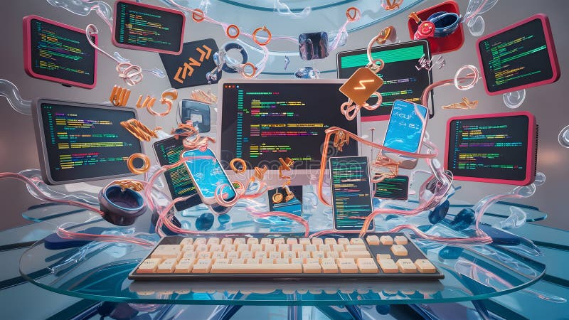 Programmer Day Amazing And Dynamic Composition Of Programming Related Icons Keyboard Screen