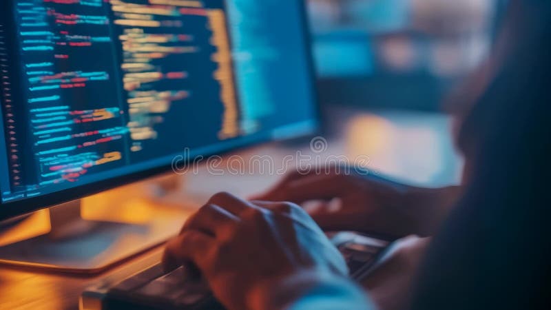 Software Developer Writing Code on Computer at Night Stock Footage ... Software Developer Writing Code on Computer at Night Stock Footage ...