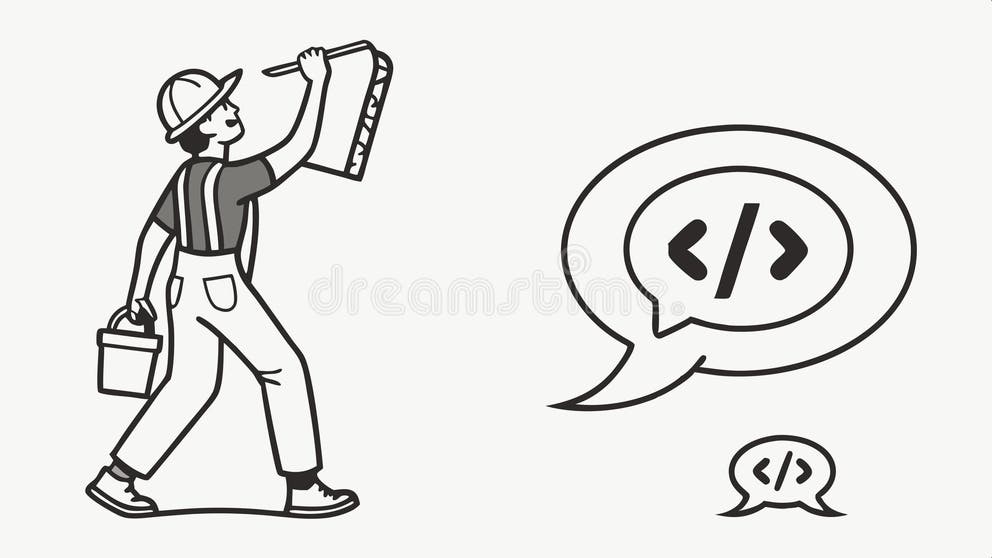 Programmer Developer Icon, Coding Software Symbol Vector Design ...