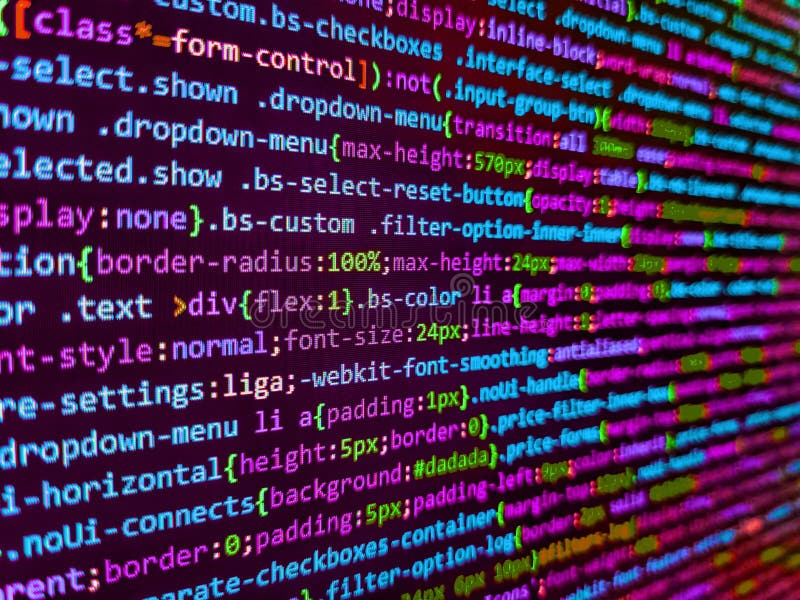 Programmer Developer Screen Computer Script Coding Source Code On