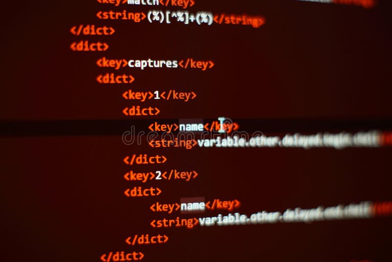 Programmer Developer Screen Web App Coding Script On Computer Modern Display Of Data Source