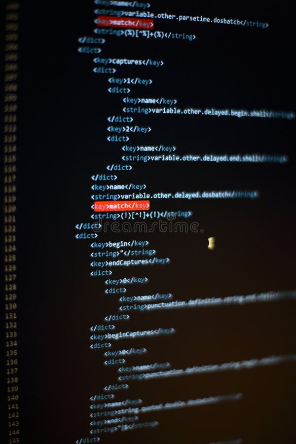 Programmer Developer Screen Web App Coding Script On Computer Modern Display Of Data Source
