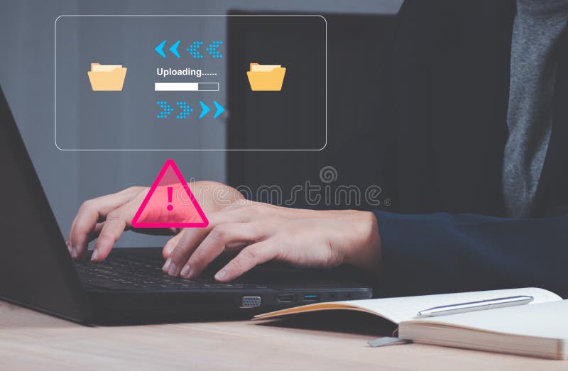 Programmer Developer Using Computer Laptop With Triangle Caution