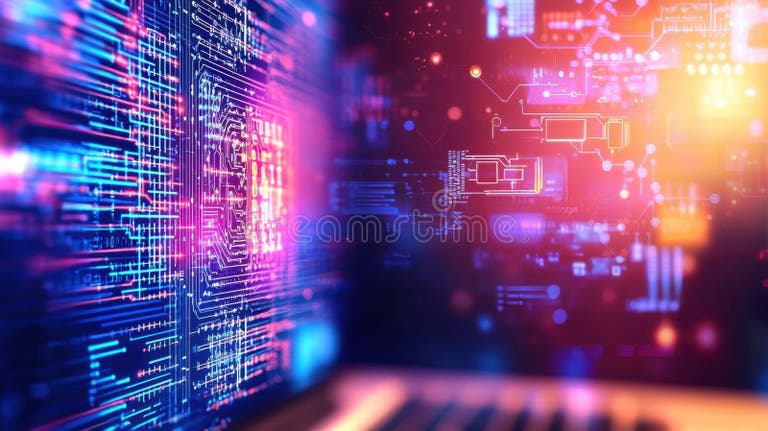 Programmer Developing Innovative Software Using Futuristic Holographic ...