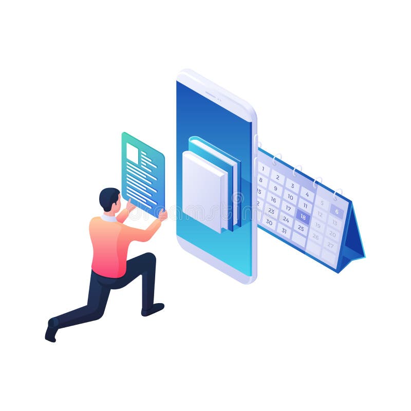 E-library App Interface Template. Stock Vector - Illustration of ...