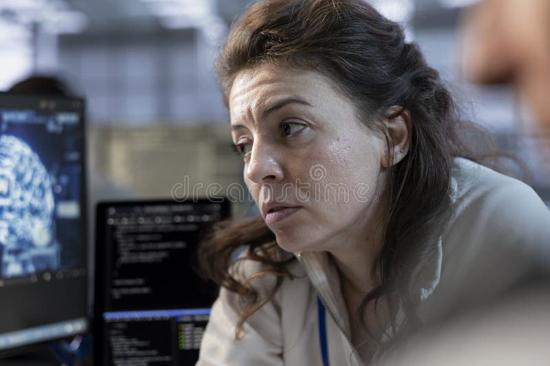 Programmer Doing Data Center Workplace Automation Using AI Stock Photo ...