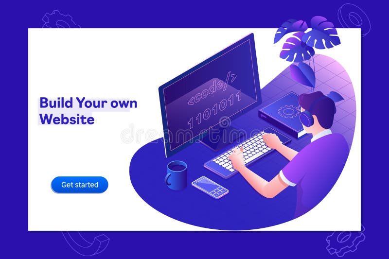 Developing Programming and Coding Technologies. Website Design. Programmer Working in a Software ...