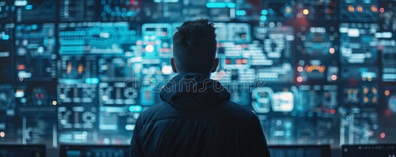 A Programmer Engrossed In Coding On A Futuristic Computer Interface 8093