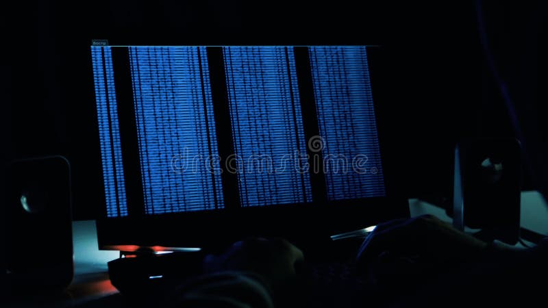 The Programmer Enters the Settings. a Male Hacker is Hacking into Security Systems Stock Footage ...