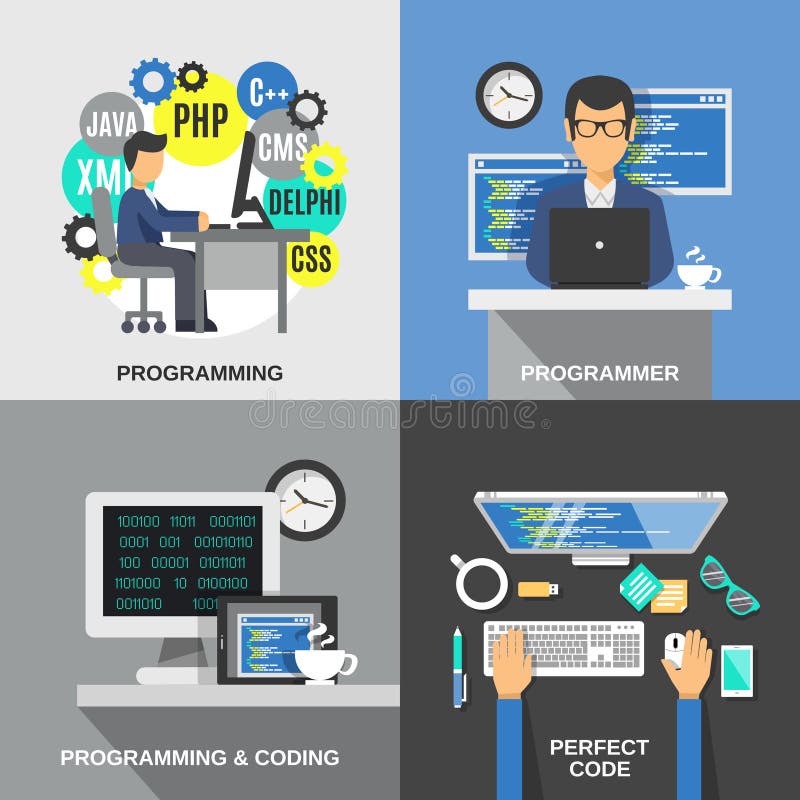 Programmer Flat Set stock vector. Illustration of programer - 62331677 Programmer Flat Set stock vector. Illustration of programer - 62331677
