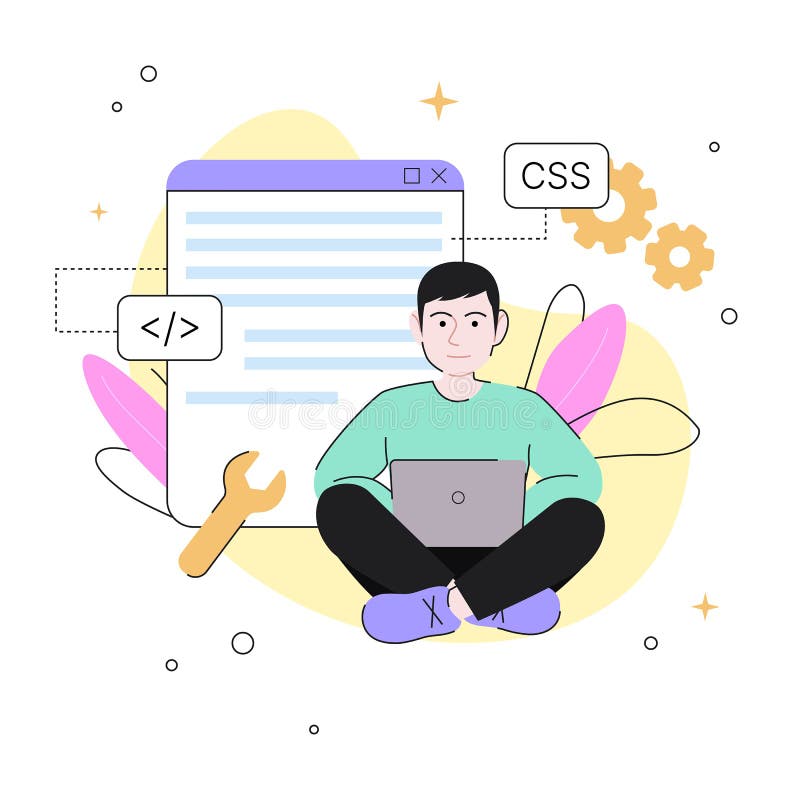 Programmer Graphic Illustration. it, Coding, Cyberspace Stock Vector ...