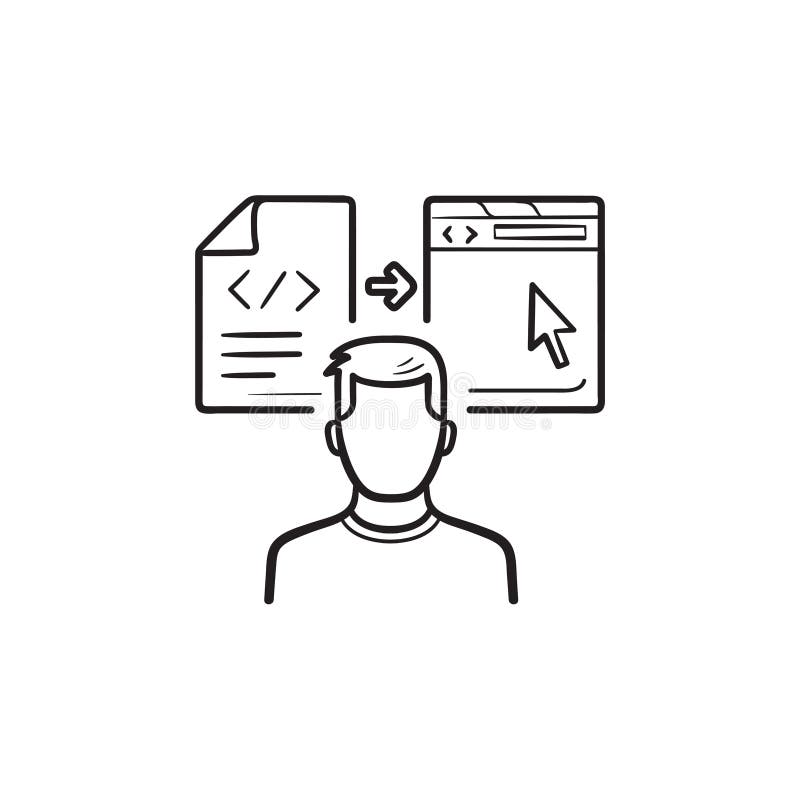 Programmer Hand Drawn Outline Doodle Icon. Stock Vector - Illustration ... Programmer Hand Drawn Outline Doodle Icon. Stock Vector - Illustration ...