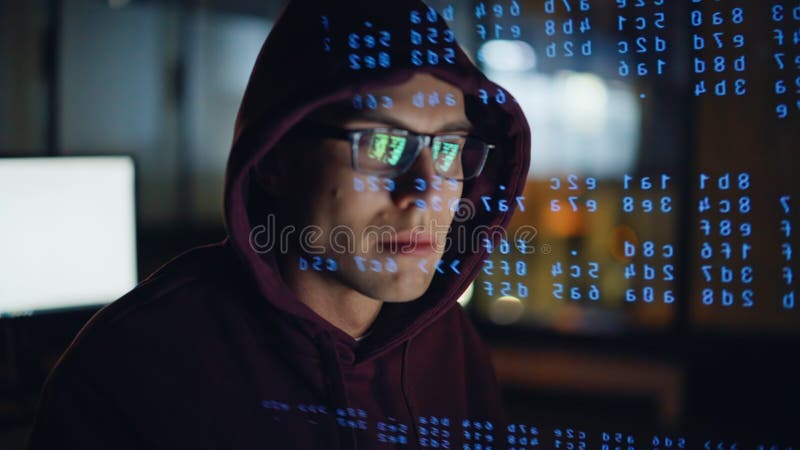 It Programmer Hands Typing Computer Code Data Hologram Closeup ...