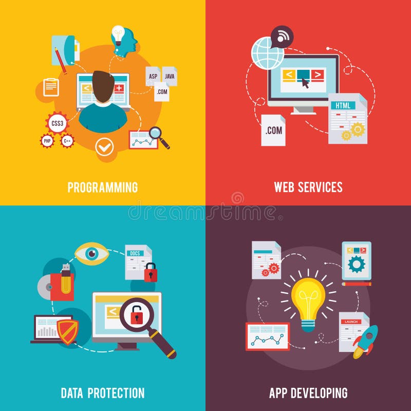 Programmer Infographics Set Stock Vector - Illustration of info, page: 209928039