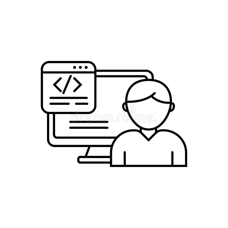 Programmer Icon Vector Isolated on White Background, Logo Concept of ... Programmer Icon Vector Isolated on White Background, Logo Concept of ...