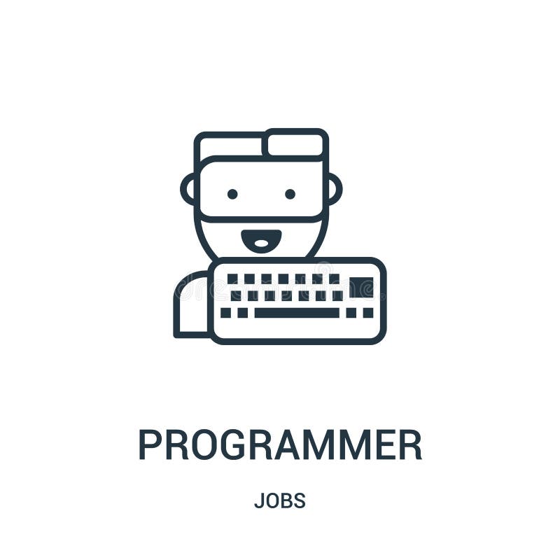 Programmer Icon Vector from Jobs Collection. Thin Line Programmer ... Programmer Icon Vector from Jobs Collection. Thin Line Programmer ...