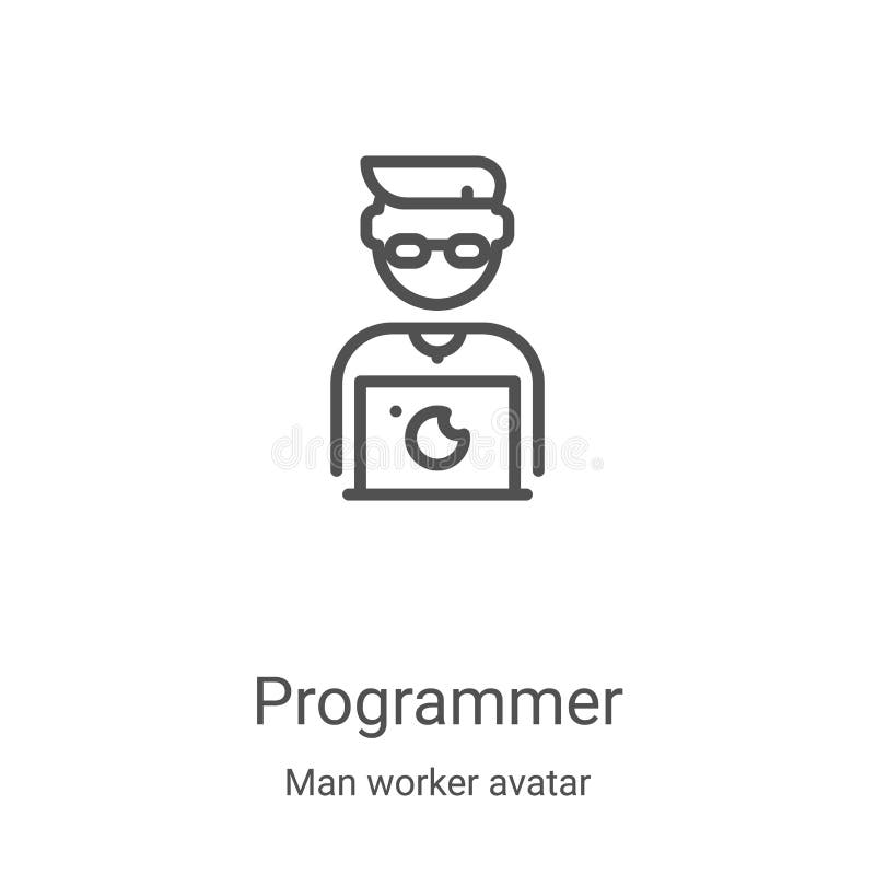 Programmer Linear Icon Stock Vector Illustration Of Employment 197065655