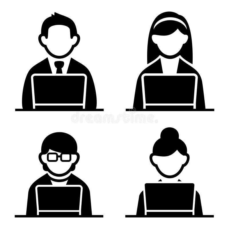 Programmer icons set stock vector. Illustration of clip - 34242837