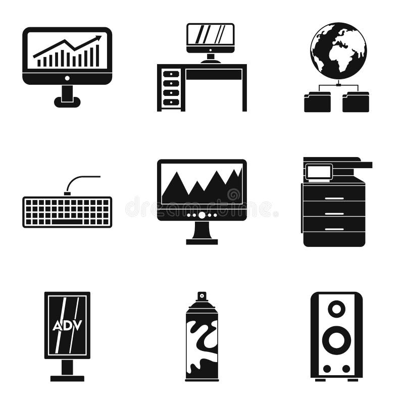 Programmer icons set stock vector. Illustration of clip - 34242837