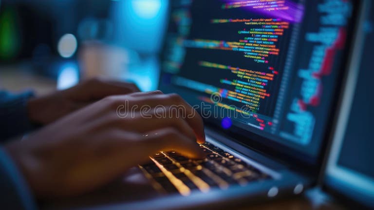 Programmer Immersed in Late Night Coding Session AIG41 Stock Illustration - Illustration of ...