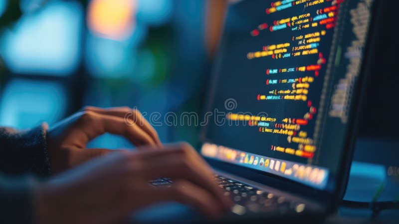 Programmer Immersed in Late Night Coding Session AIG41 Stock Photo - Image of coding ...