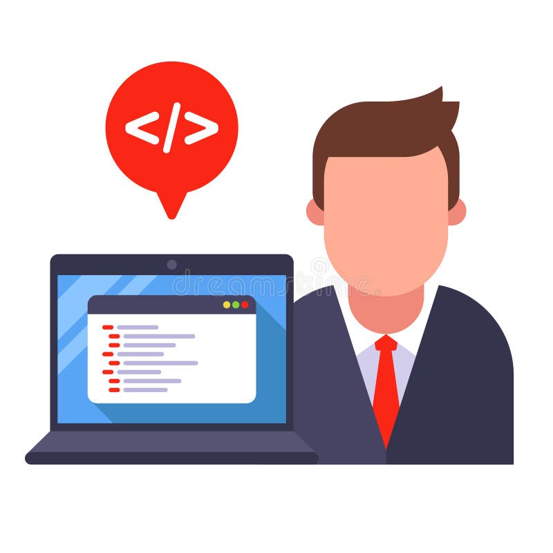 Laptop and program icons stock illustration. Illustration of download - 36109219