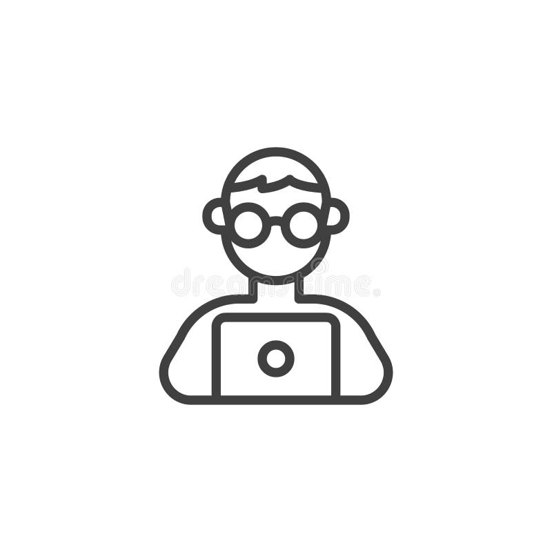 Programmer Man Outline Icon Stock Vector - Illustration of programmer ... Programmer Man Outline Icon Stock Vector - Illustration of programmer ...
