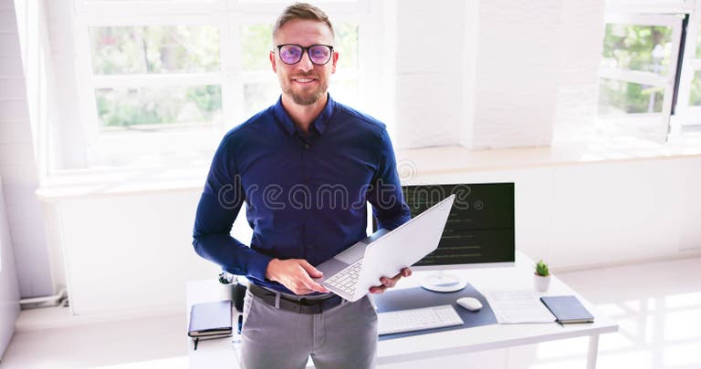 Programmer Man Coding on Computer Stock Photo - Image of programme ...