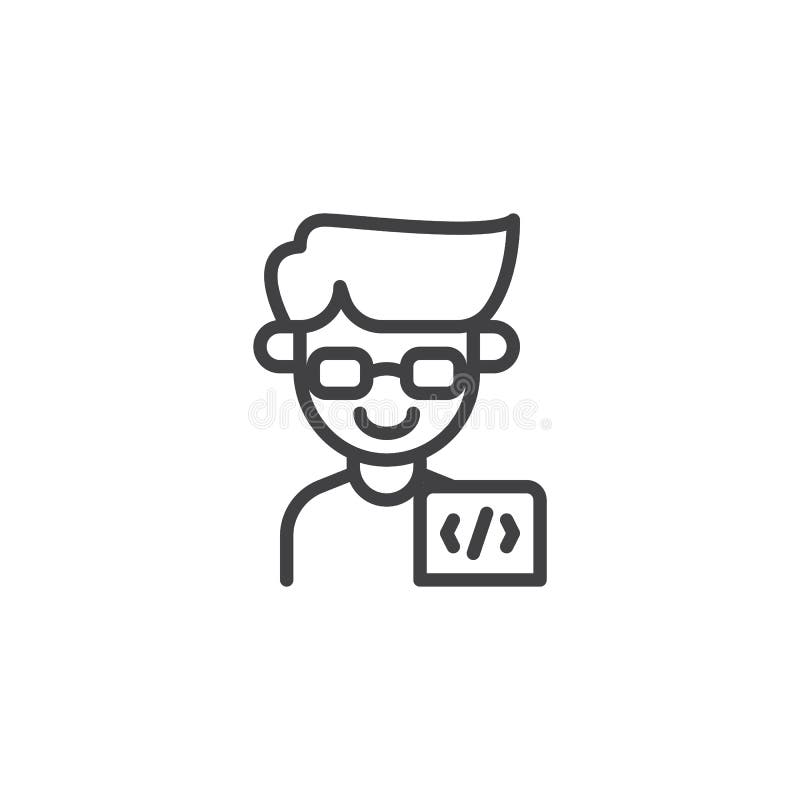 Programmer Man Outline Icon Stock Vector - Illustration of programmer ... Programmer Man Outline Icon Stock Vector - Illustration of programmer ...