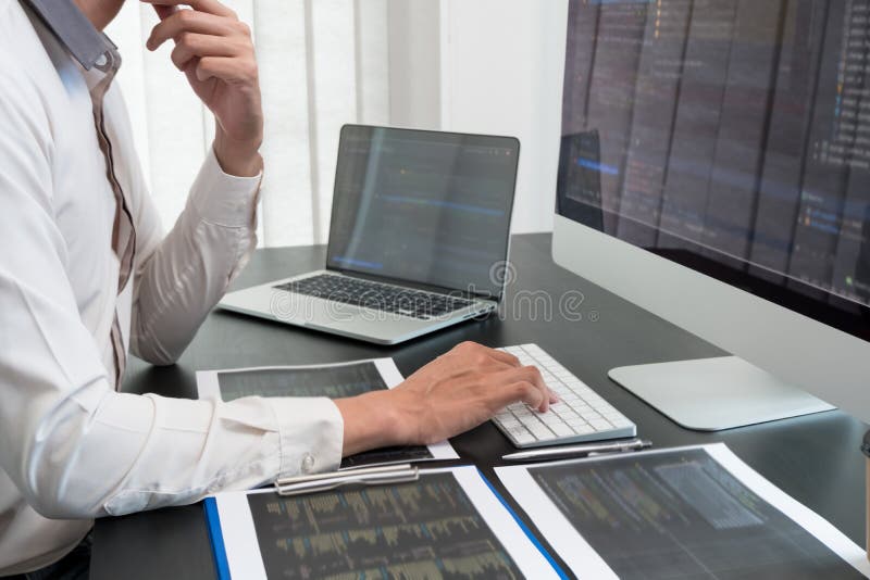 Programmer Man Working With Computer Programming Professional Development And Coding