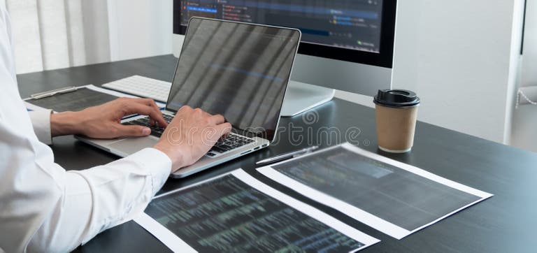 Programmer, Man Working with Computer Programming, Professional Development, and Coding ...