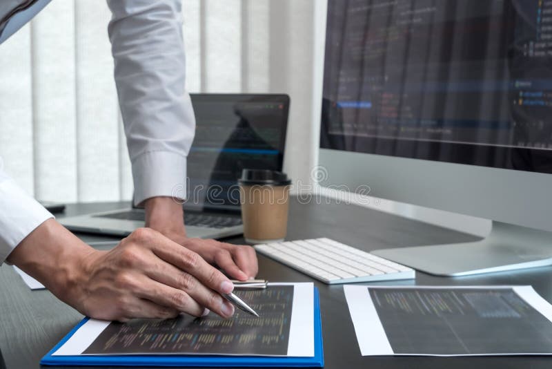 Programmer, Man Working with Computer Programming, Professional Development, and Coding ...