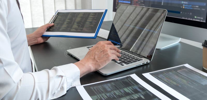 Programmer, Man Working with Computer Programming, Professional ... Programmer, Man Working with Computer Programming, Professional ...