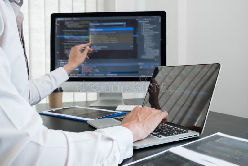 Programmer, Man Working with Computer Programming, Professional ...